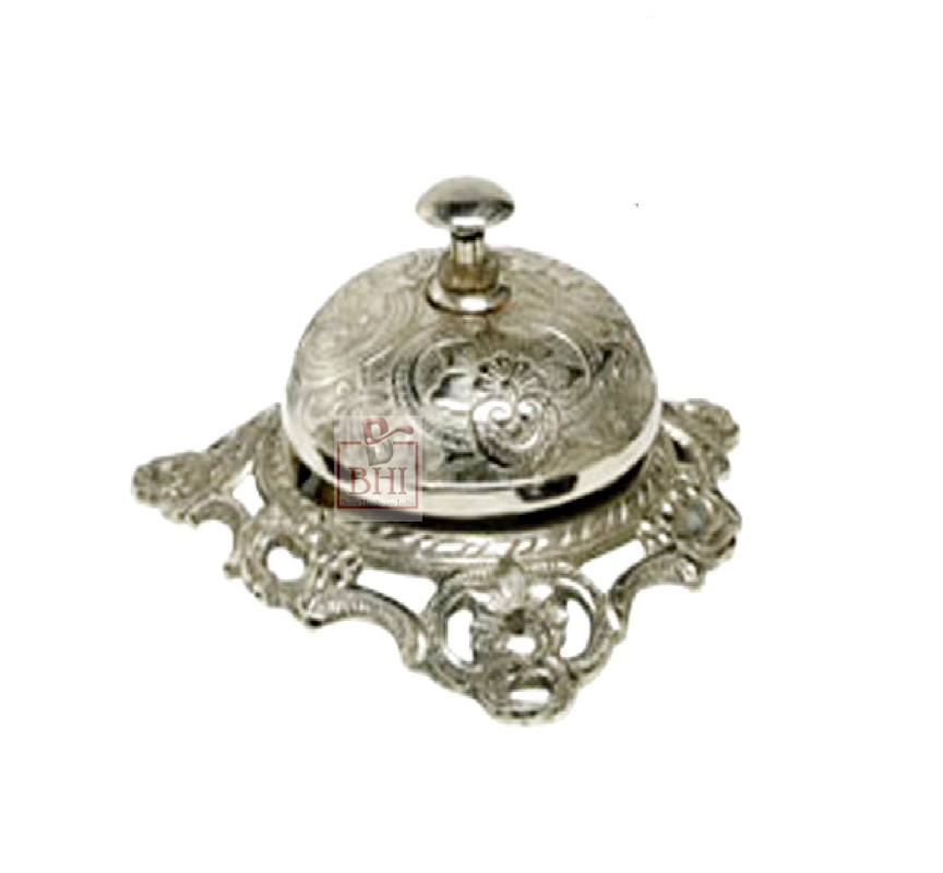 Brass Ornate Desk Bell Triangles Table Décor Calling Bells Silver ...